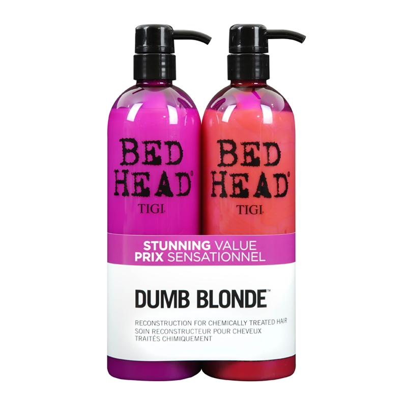 Tigi Bed Head Dumb Blonde Shampoo And Reconstructor Tween Duo 2 X 750ml