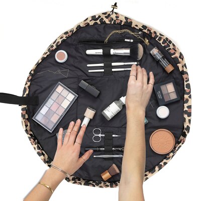 The Flat Lay Co. Open Flat Makeup Bag in Leopard Print | SEPHORA UK