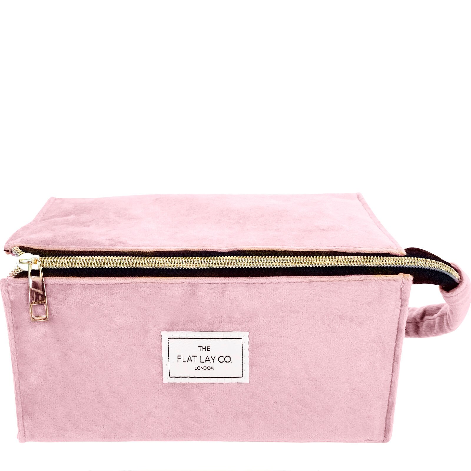 The Flat Lay Co. Open Flat Makeup Box Bag in Pink Velvet | SEPHORA UK