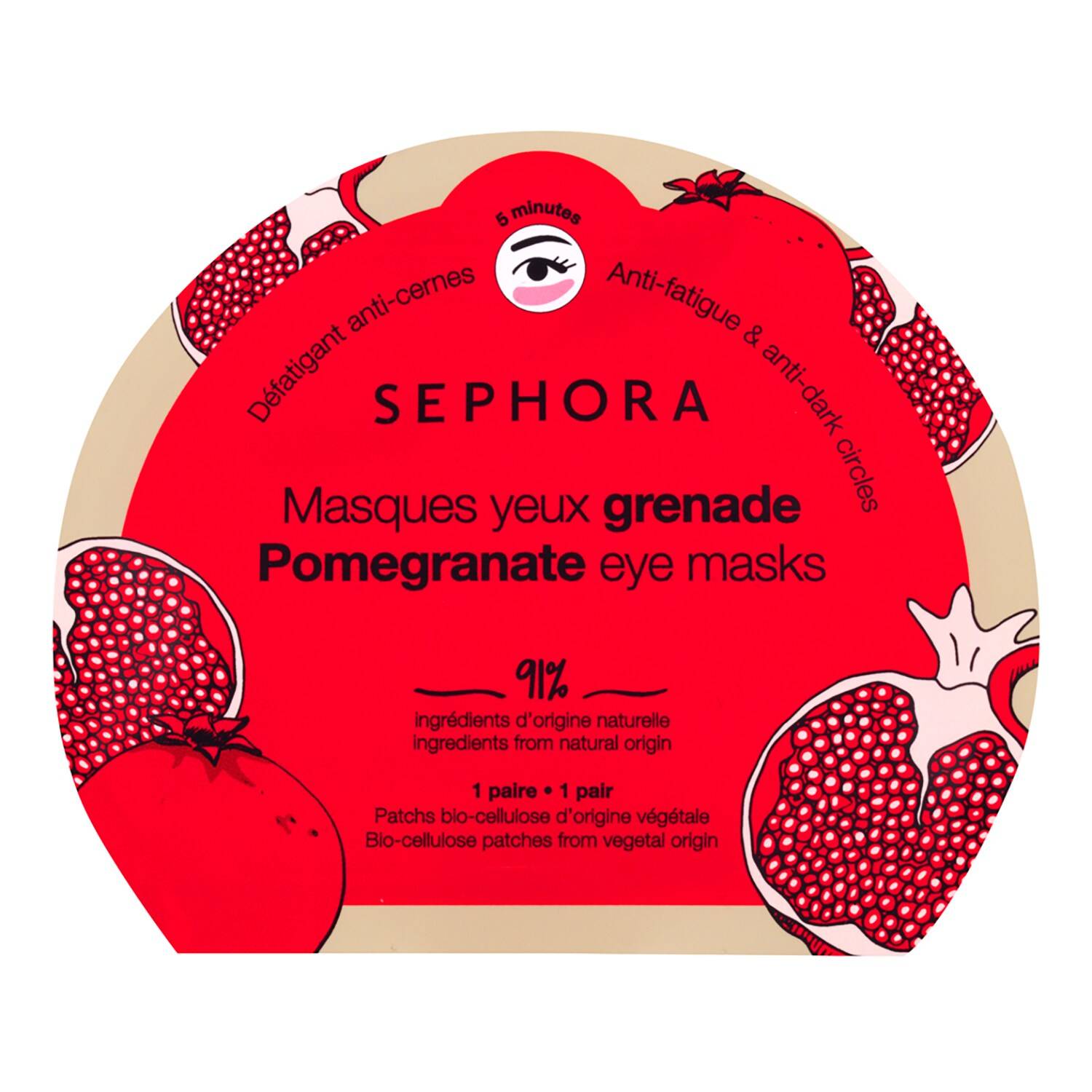 SEPHORA COLLECTION Bio-cellulose Eye Masks pomegranates | FEELUNIQUE