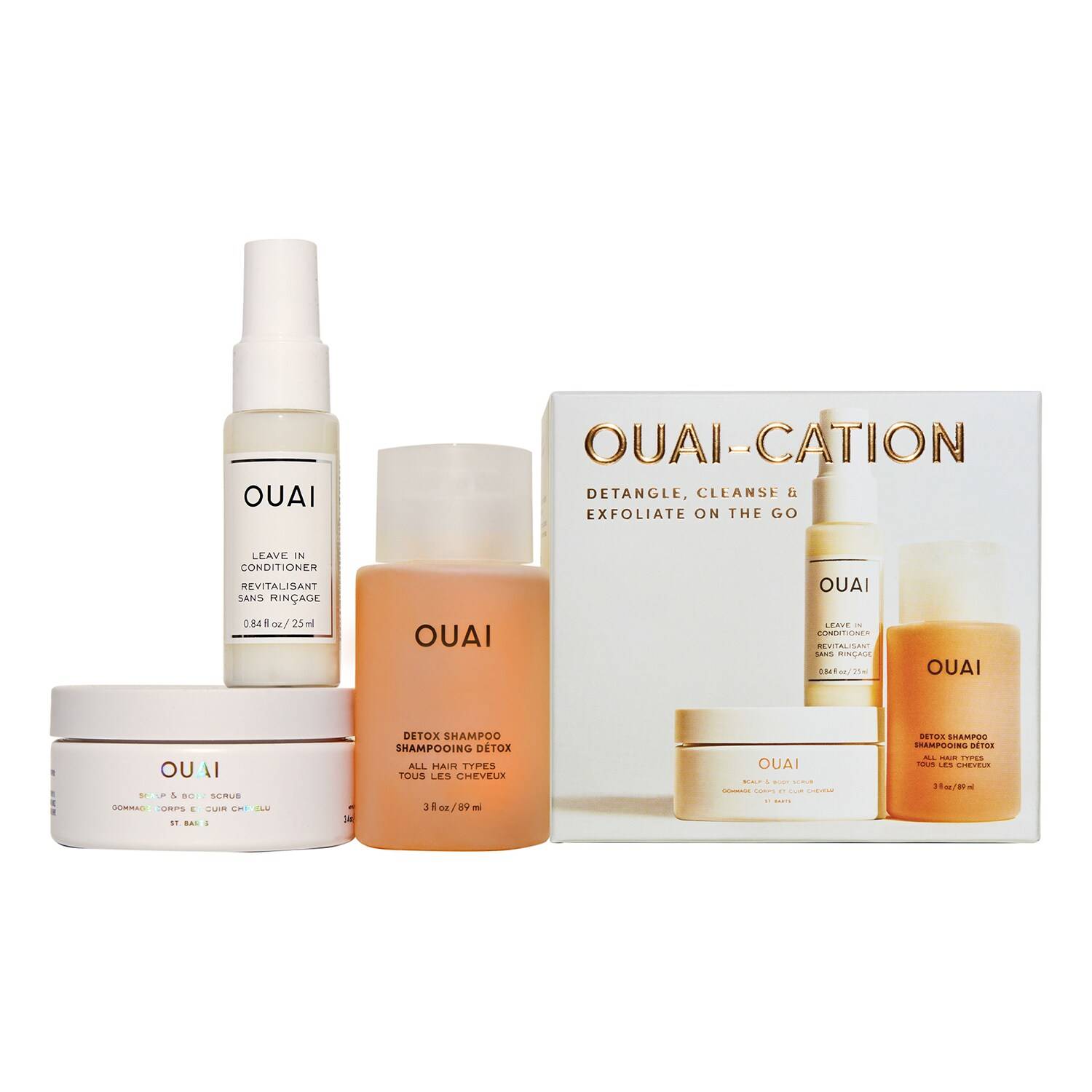 OUAI OUAI-cation - Detangle Cleanse and Exfoliate Travel Kit 89ml ...